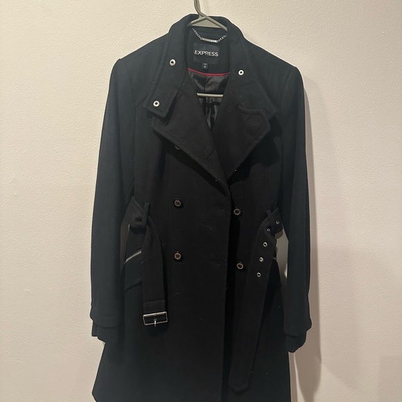 Express | Jackets & Coats | Express Womens Elegant Black Trench Coat ...